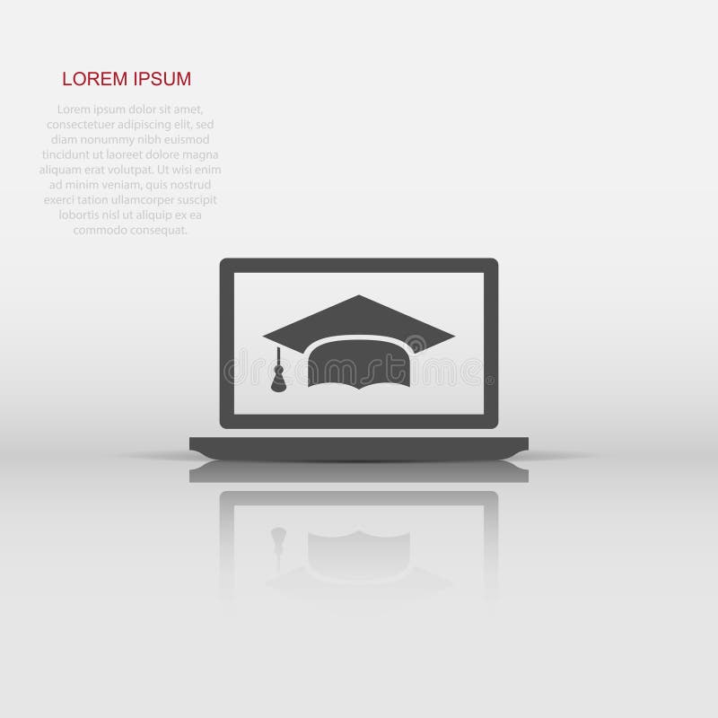 Elearning Education Icon in Flat Style. Study Vector Illustration on ...