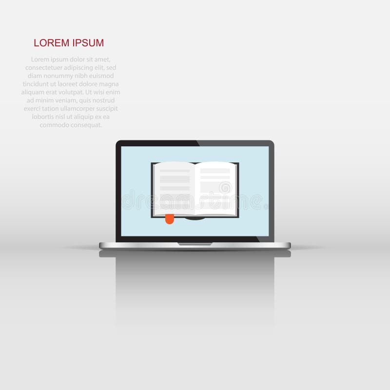 Elearning Education Icon in Flat Style. Study Vector Illustration on ...