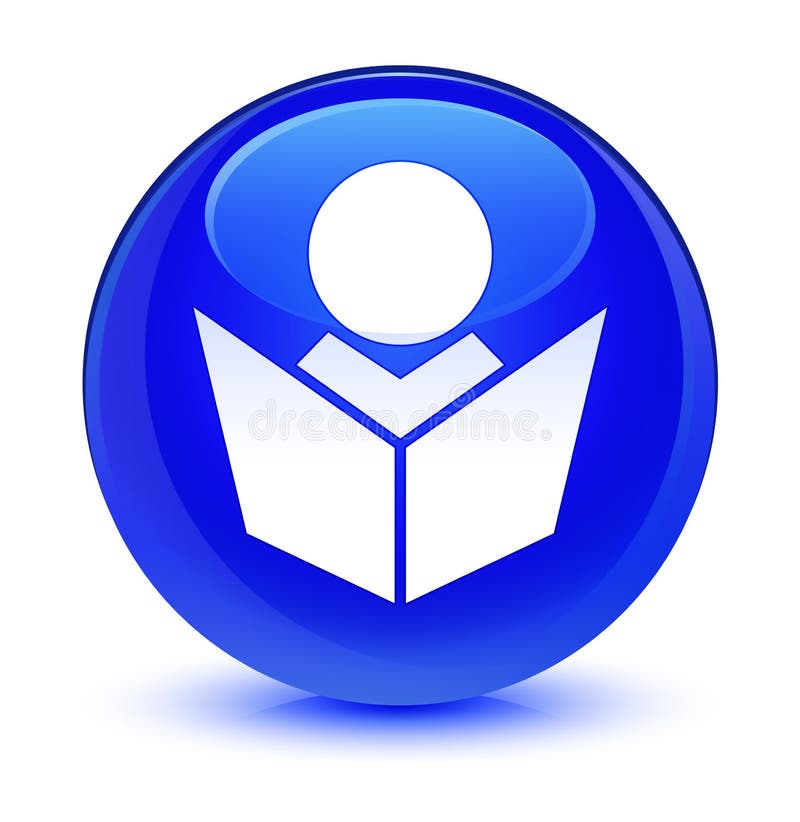 Elearning Icon Glassy Blue Round Button Stock Illustration ...