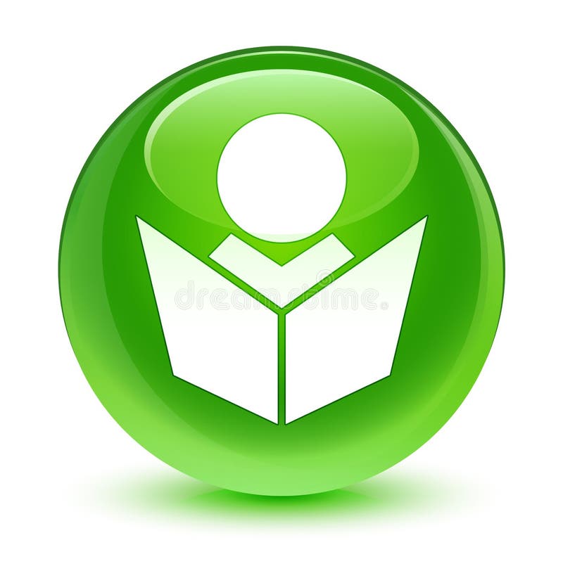 Elearning Icon Glassy Green Round Button Stock Illustration ...