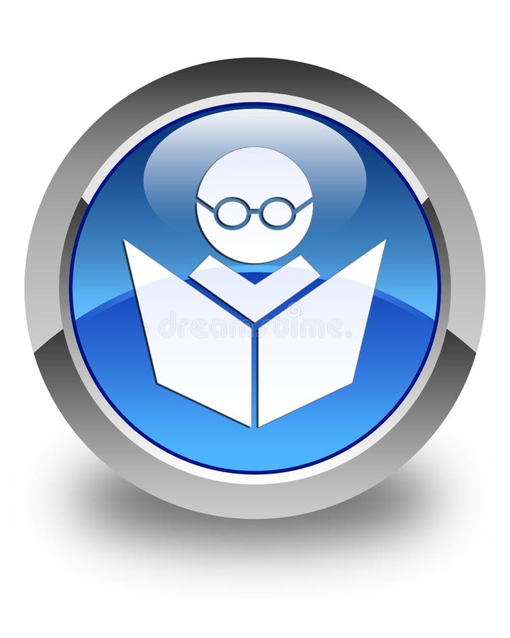 Elearning Icon Glossy Blue Round Button Stock Illustration ...