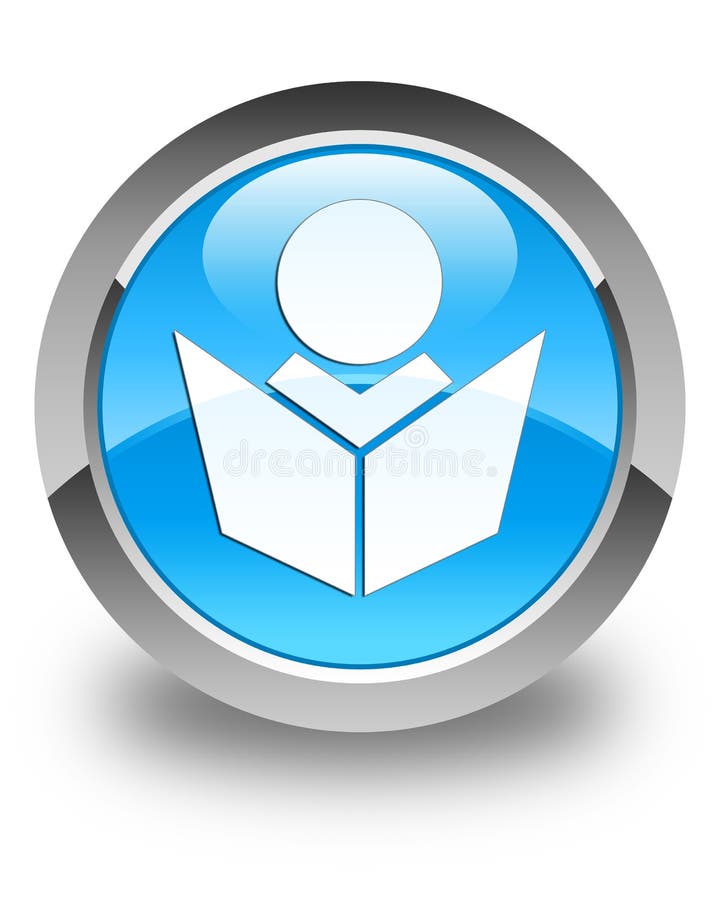 Elearning Icon Glossy Cyan Blue Round Button Stock Illustration ...