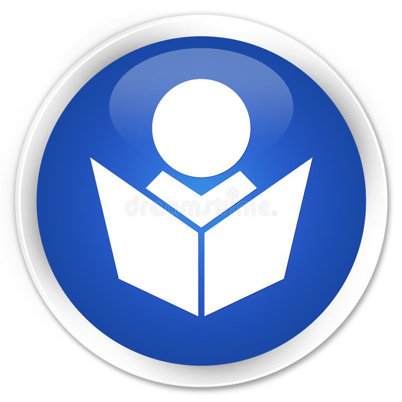 Elearning Icon Premium Blue Round Button Stock Illustration ...