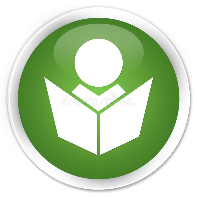 Elearning Icon Premium Soft Green Round Button Stock Illustration ...