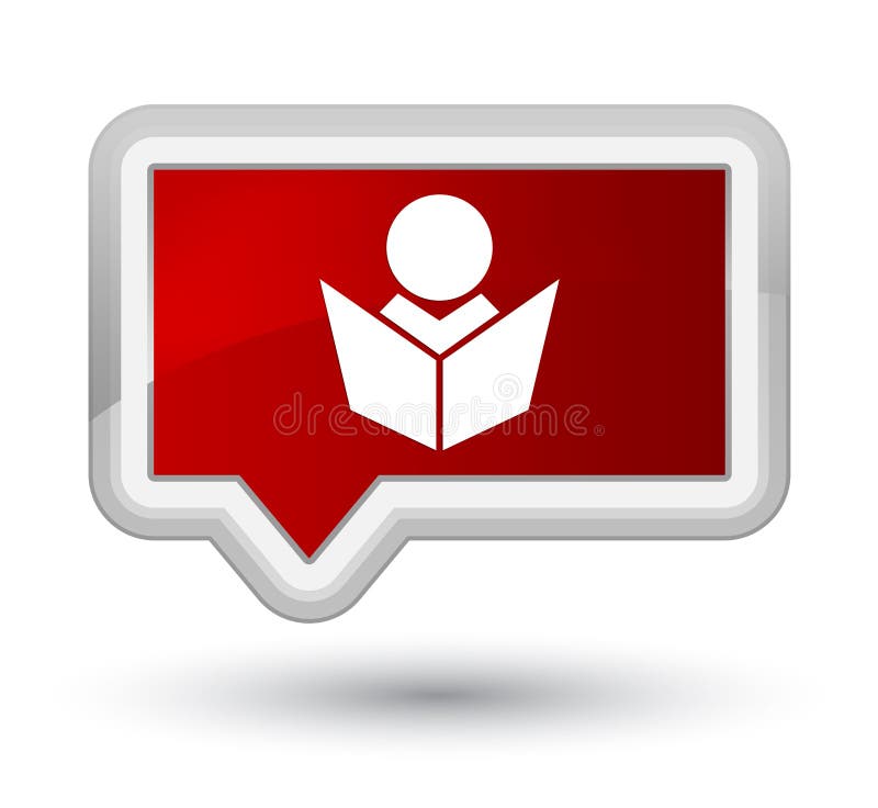 Elearning Icon Prime Red Banner Button Stock Illustration ...