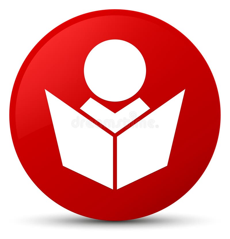 Elearning Icon Red Round Button Stock Illustration - Illustration of ...