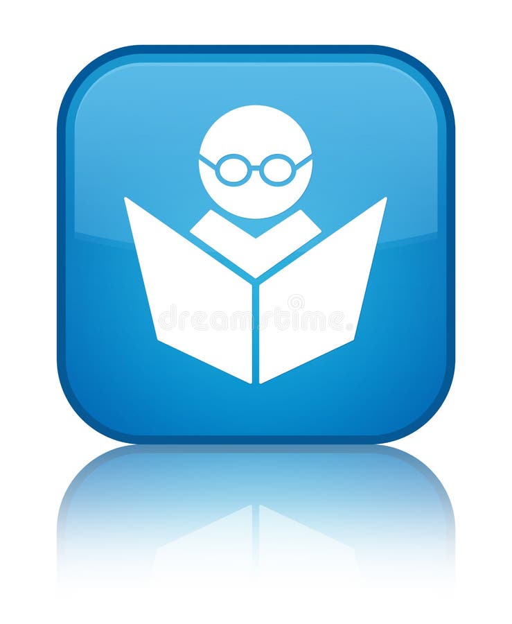 Elearning Icon Special Cyan Blue Square Button Stock Illustration ...