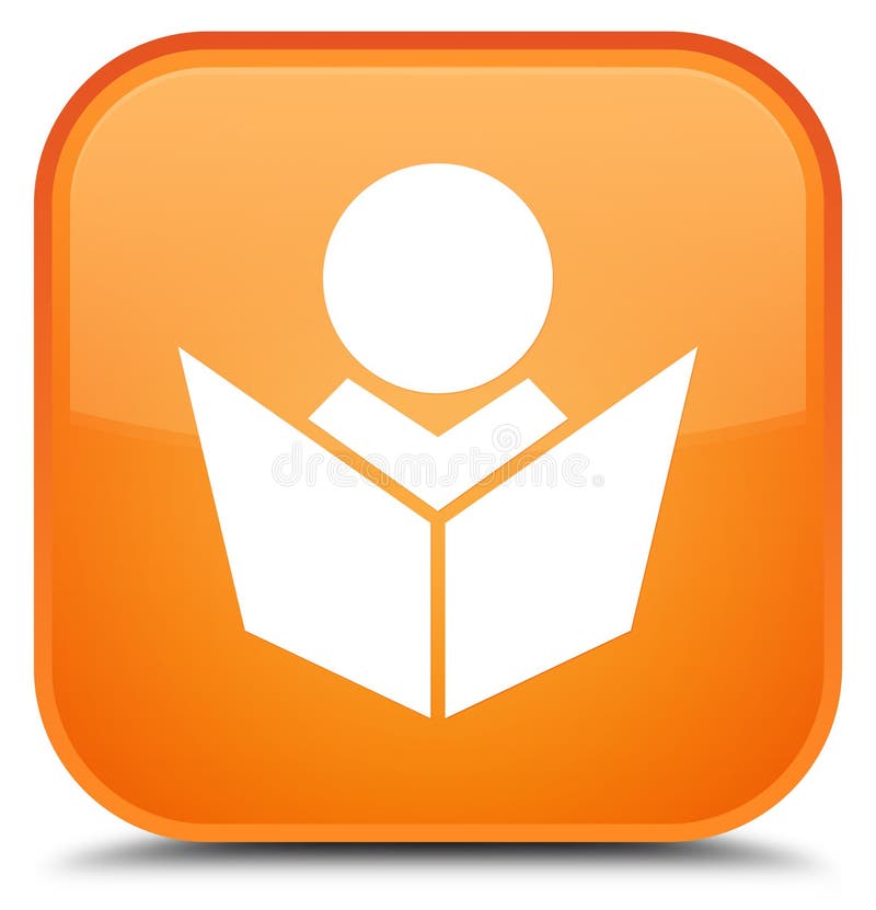 Elearning Icon Special Orange Square Button Stock Illustration ...