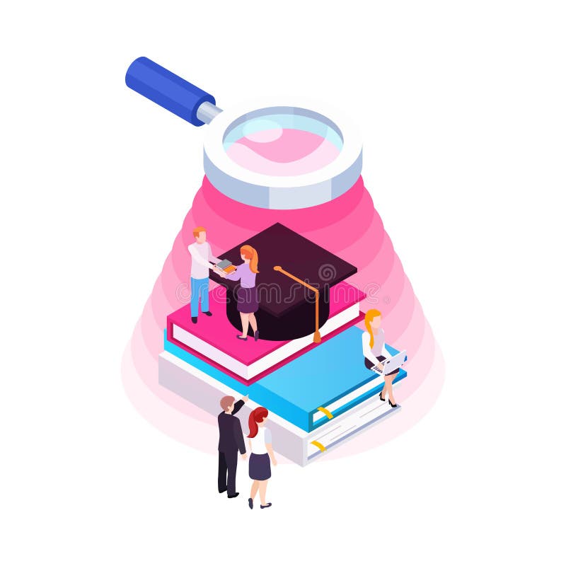 Elearning Isometric Concept Stock Illustration - Illustration of ...