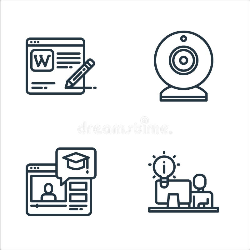 Pack of ELearning Flat Icons Stock Vector - Illustration of academic ...