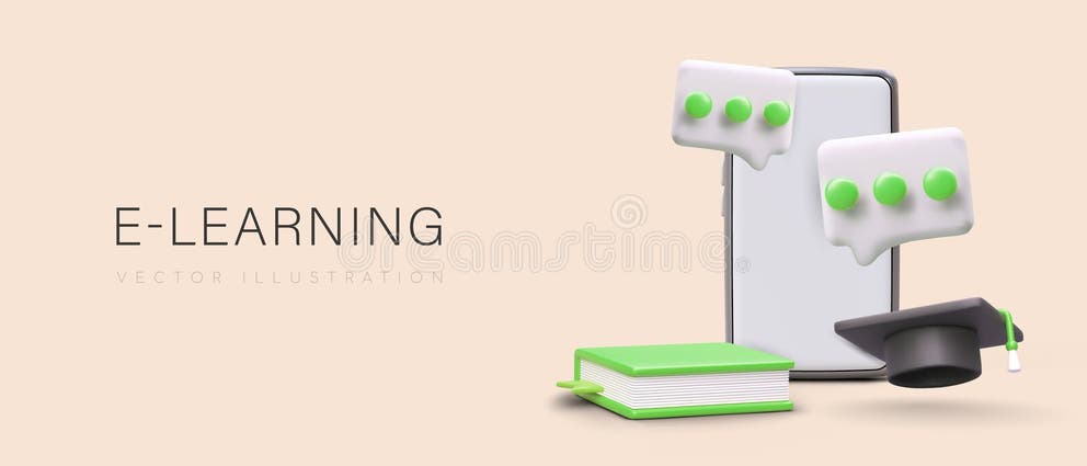 ELearning. Modern Educational Process Stock Vector - Illustration of ...