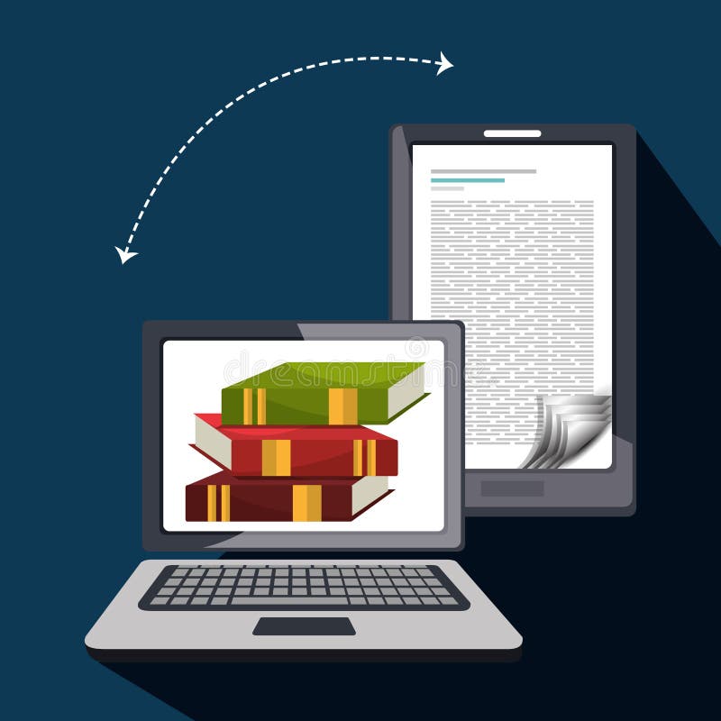 ELearning and online books stock vector. Illustration of download ...