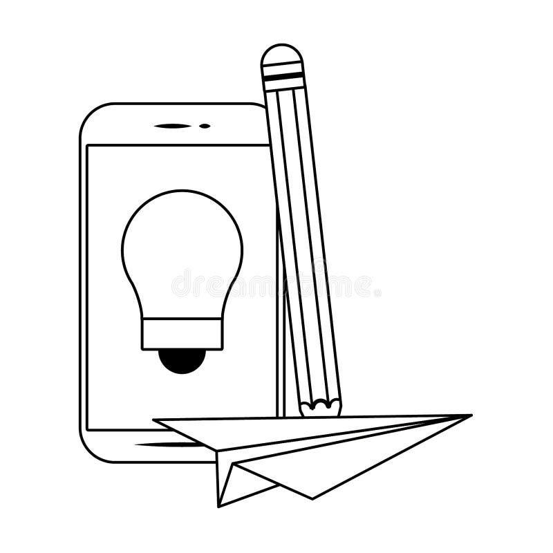 Elearning Online Education and Knowledge Symbols in Black and White ...