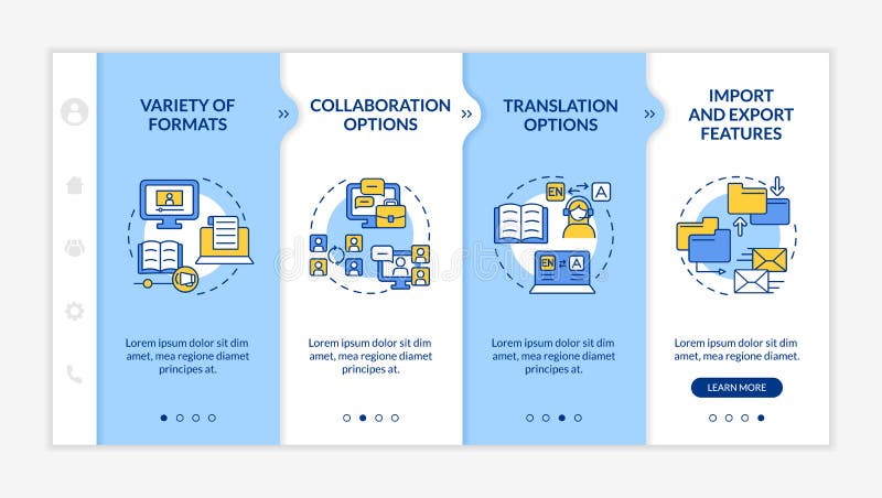Elearning Platforms Blue and White Onboarding Template Stock ...