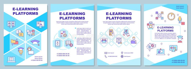 Elearning Platforms Brochure Template Stock Vector - Illustration of ...