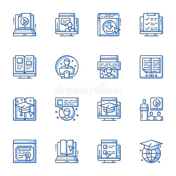 Elearning Vector Icons Pack Stock Illustrations – 591 Elearning Vector Icons Pack Stock ...