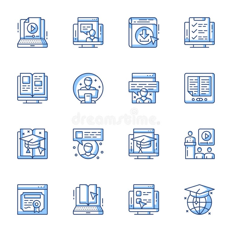 Elearning Vector Icons Pack Stock Illustrations – 591 Elearning Vector ...