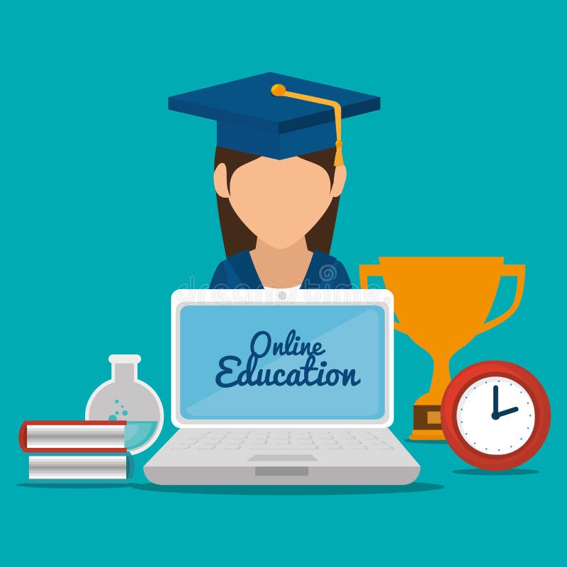 ELearning and Technology Education Stock Illustration - Illustration of ...