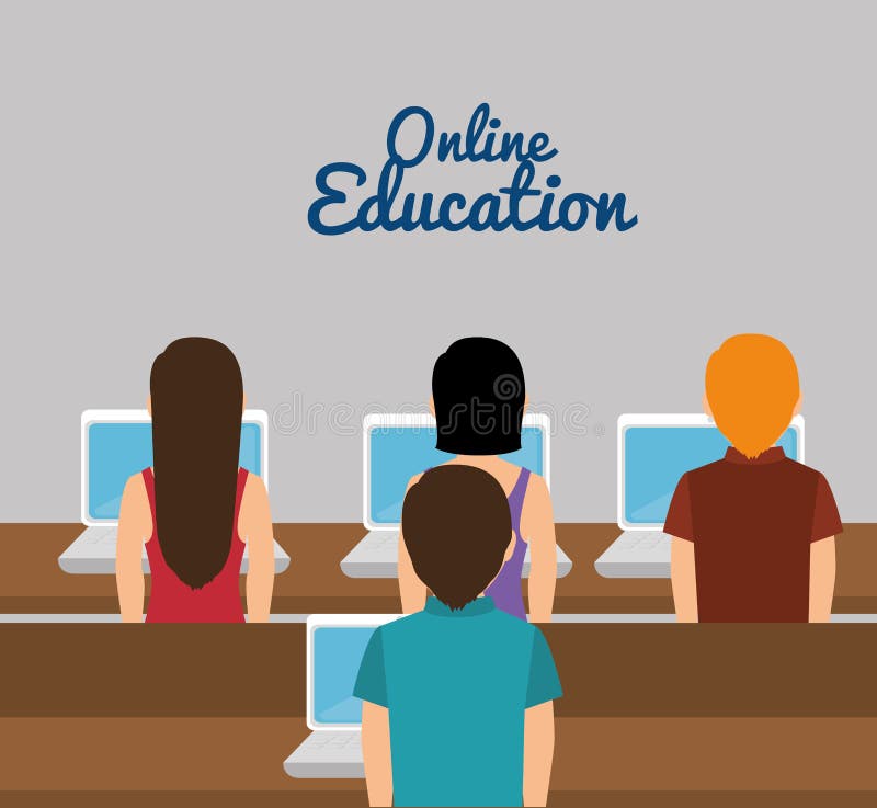 ELearning And Technology Education Stock Illustration - Illustration of ...