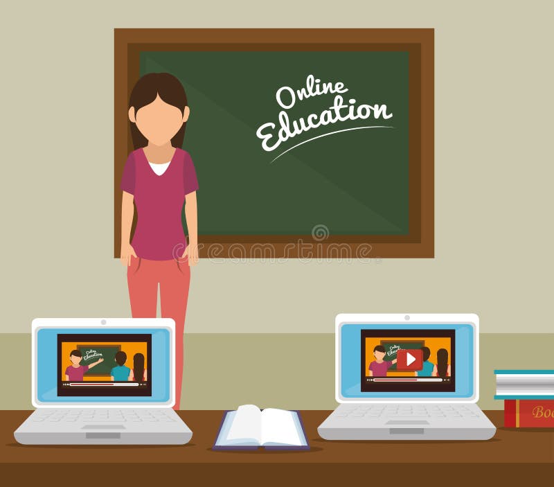 ELearning and Technology Education Stock Vector - Illustration of ...