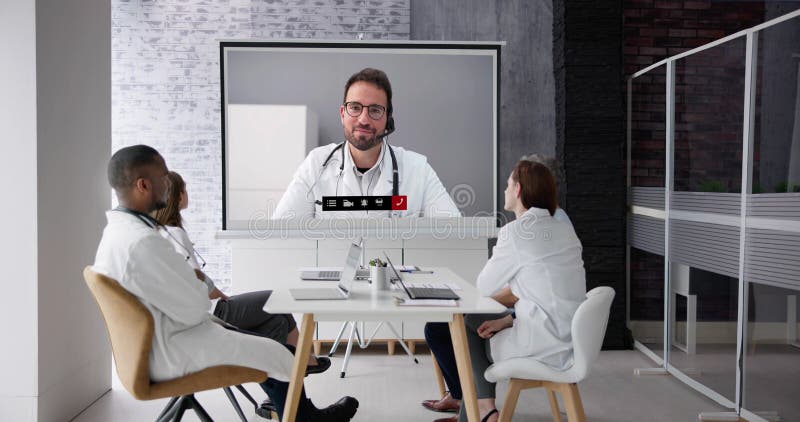 Elearning Video Conference Presentation Meeting Stock Photo - Image of ...