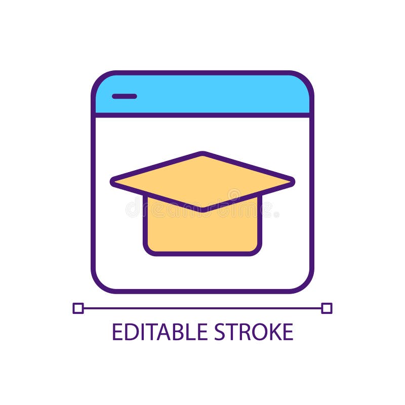 Elearning Website RGB Color Icon Stock Vector - Illustration of ...
