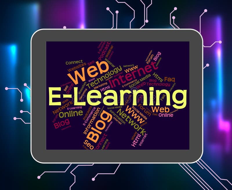 Elearning Word Means World Wide Web and College Stock Illustration ...