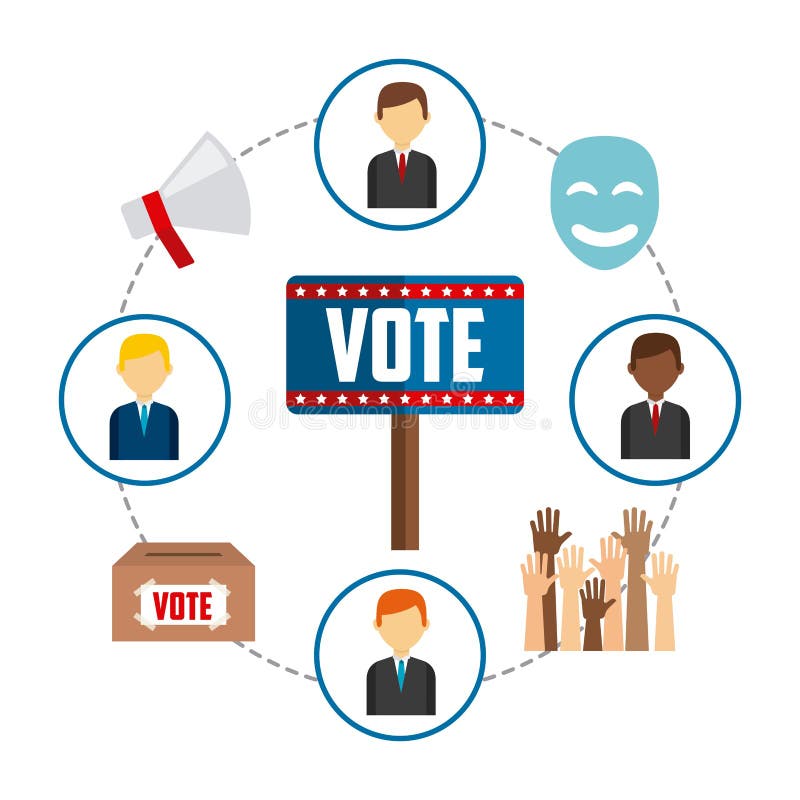 Elecciones democráticas ilustración del vector. Ilustración de voto ...