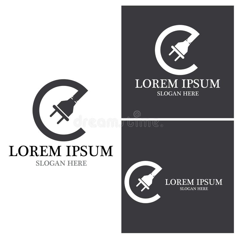 Electic Cable Logo Vector Template Stock Illustration - Illustration of ...