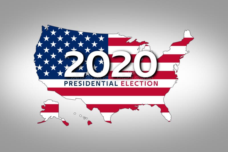Election 2020 USA States Silhouette American Flag Stock Illustration ...