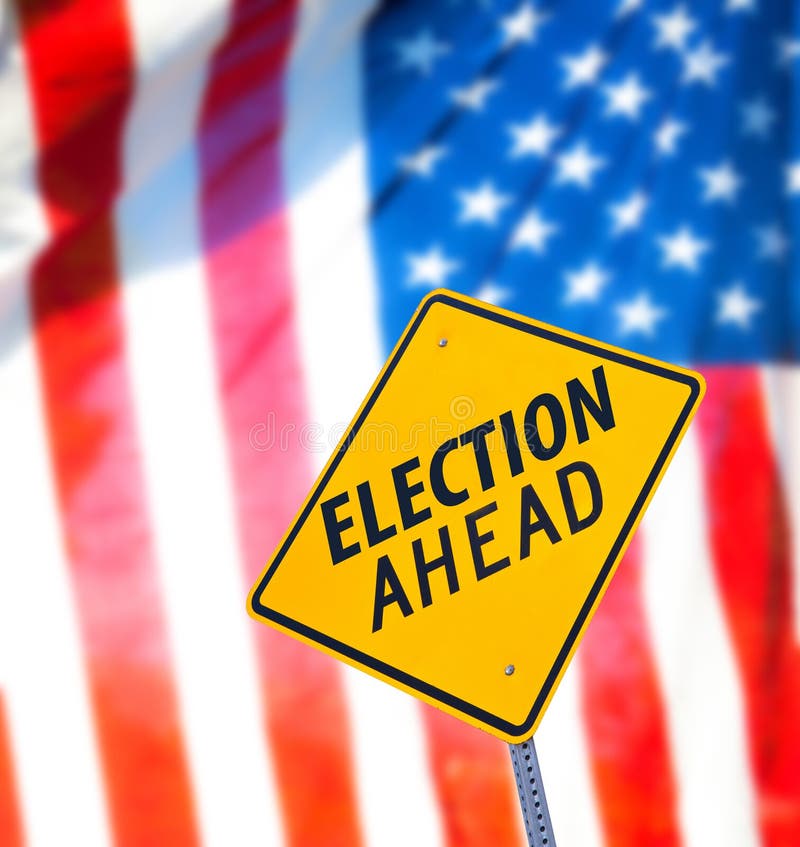 Election Ahead Sign stock photo. Image of challenge, road - 22701274