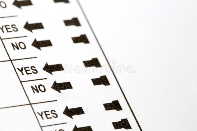 Election Ballot Yes and No Choices Stock Photo - Image of space ...
