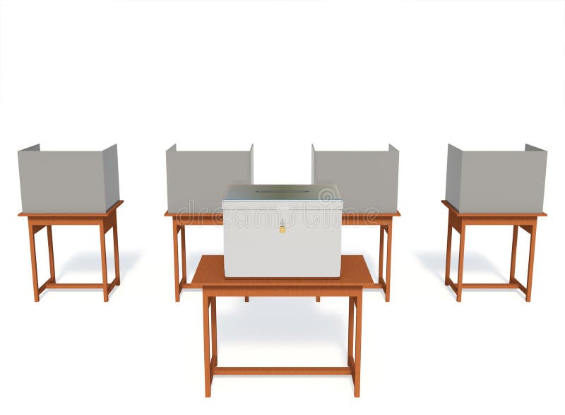 Election Booth Polling Station on White Background with a Clipping ...