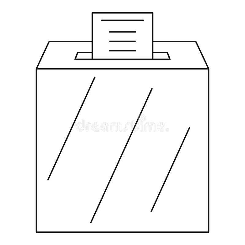 Election Box Icon, Outline Style Stock Illustration - Illustration of ...