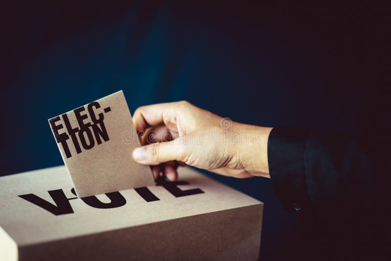 Election Card Insert in Vote Box, Democracy Concept Stock Image - Image ...