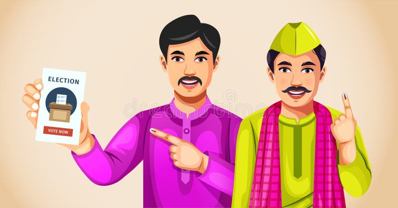 Indian Man Showing Inked Finger and Voting Card during the Indian ...