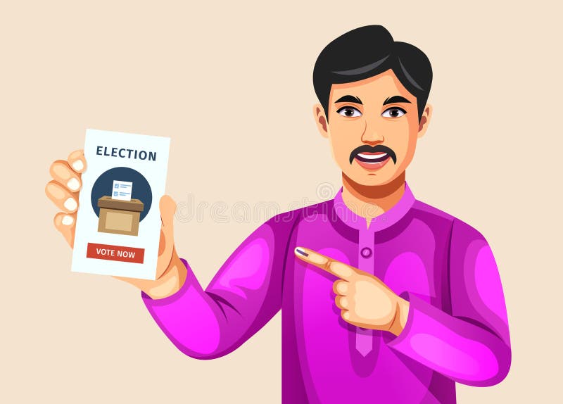 Indian Man Showing Inked Finger and Voting Card during the Indian ...