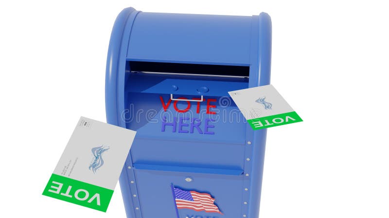 Election Mailbox Two Votes White Background Stock Illustration ...