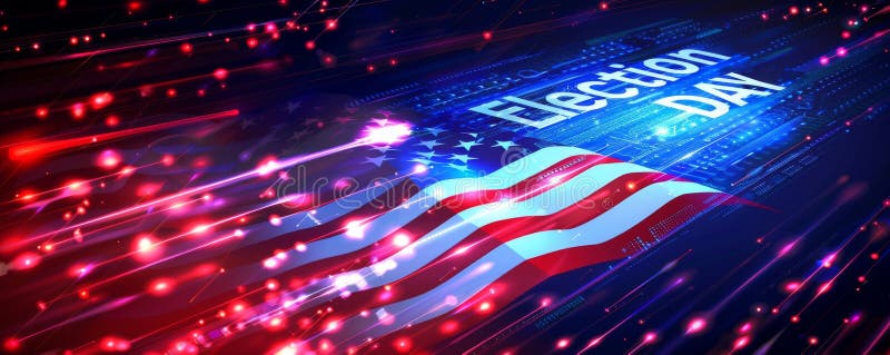 Election Day Concept. Abstract USA Flag, Futuristic Technology with ...
