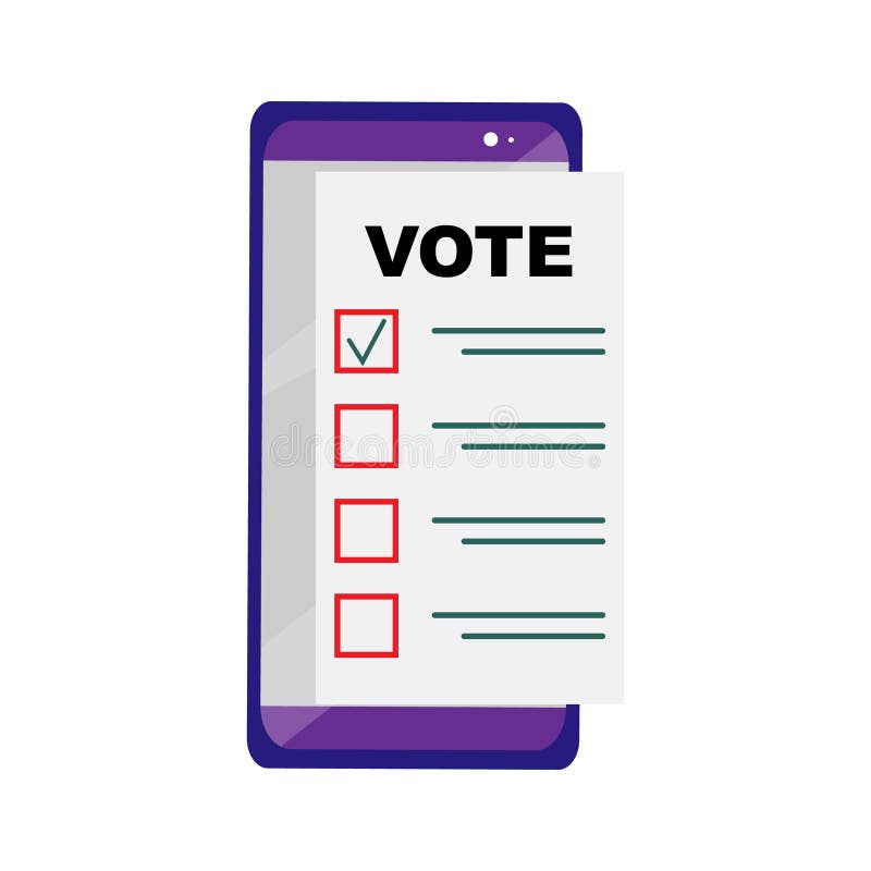 Election and Democracy Concept Illustration with a Cellphone Shows a ...