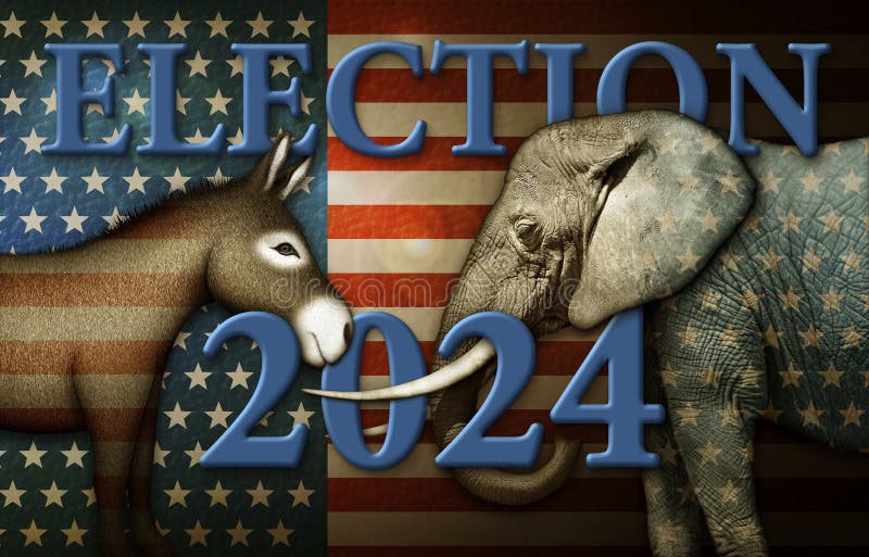 Election 2024 Donkey and Elephant Stock Photo - Image of donkey, debate ...