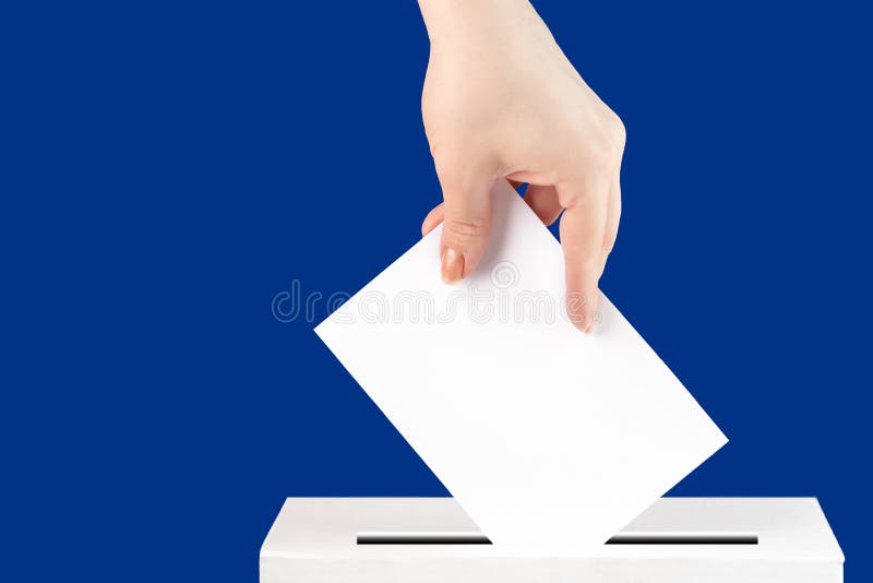 Election Form, Voting Ballot in Ballot Box Puts Hand with Mockup for ...