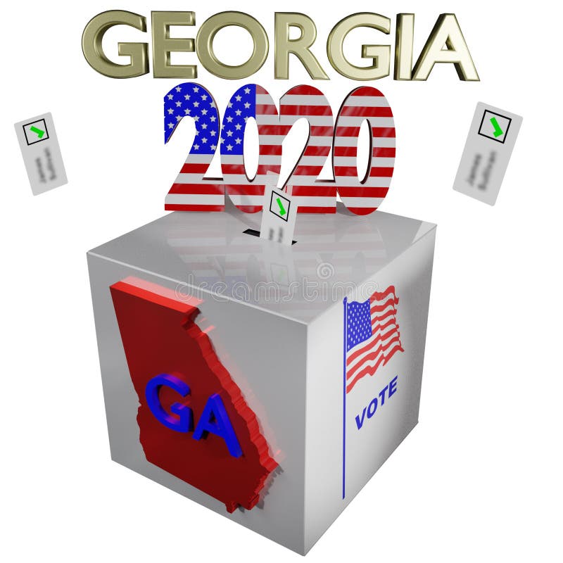 Election 2020 Georgia Box 3D Illustration Stock Illustration ...