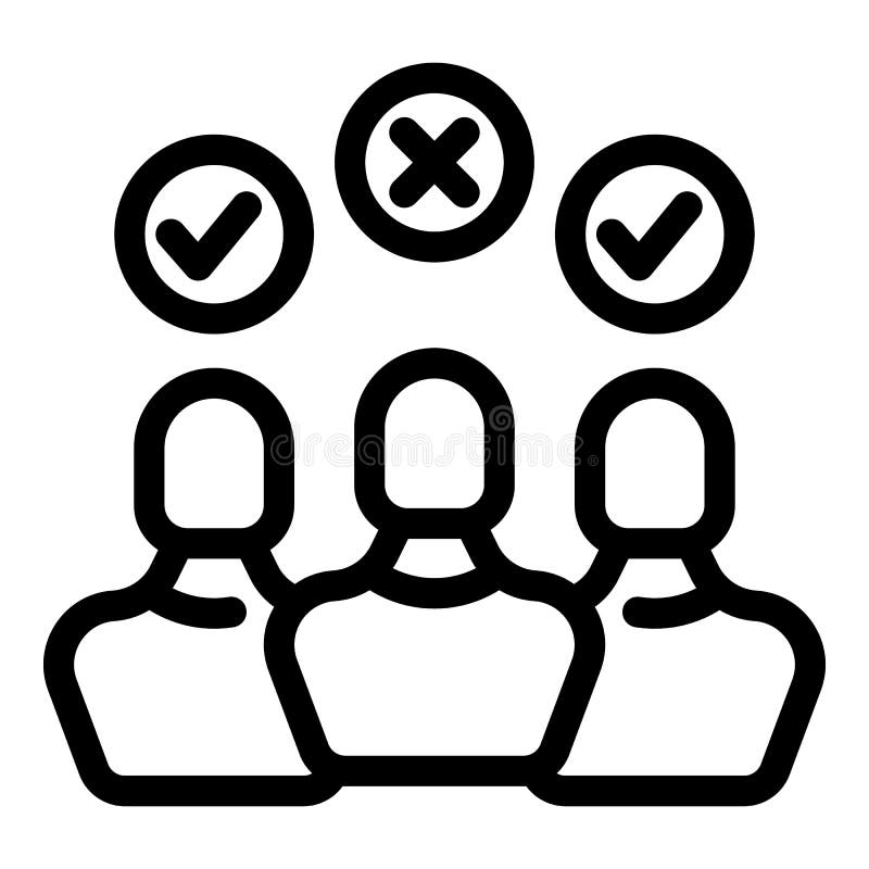 Election Group Icon Outline Vector. Online Ballot Stock Vector ...