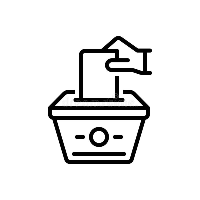 Black Line Icon for Election, Ballot Box and Elect Stock Illustration ...