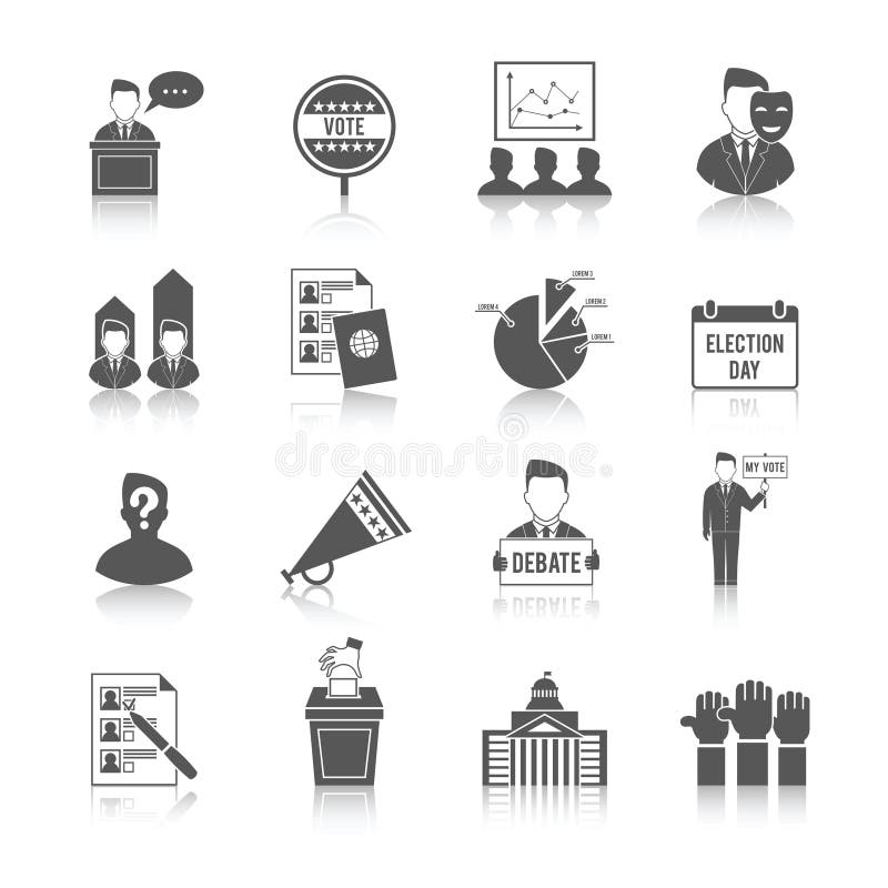 Democracy icons stock vector. Illustration of bullhorn - 54019455