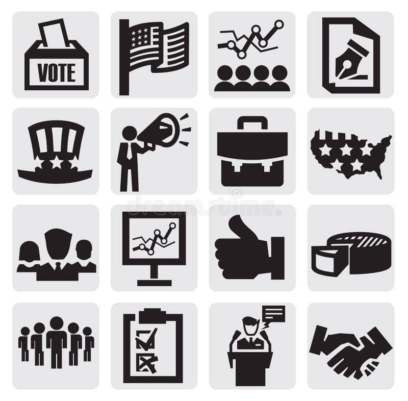 Vector Voting and Politics Icons Editorial Stock Image - Illustration ...