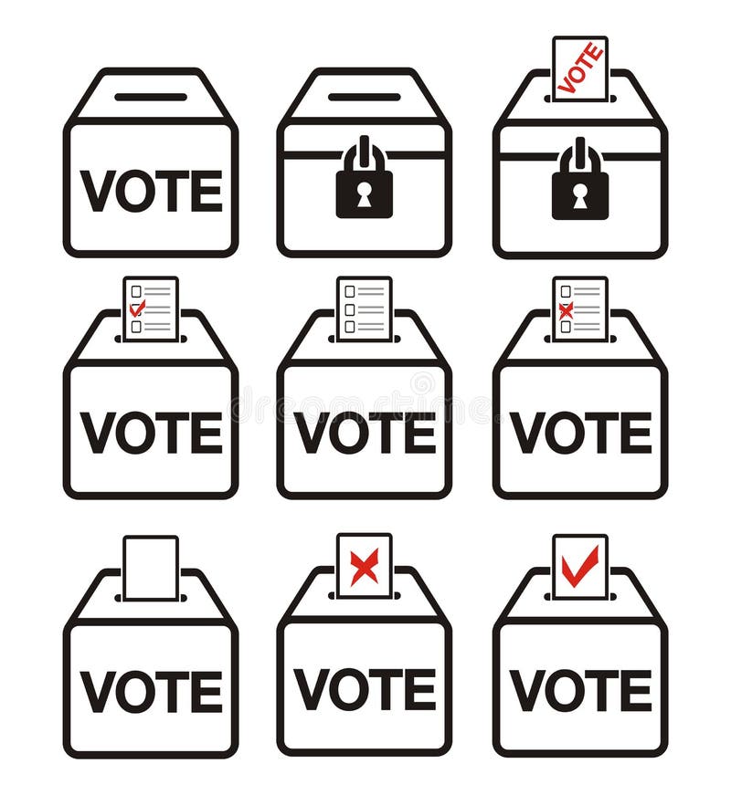 Election Icons - Ballot Box Icons Stock Vector - Illustration of paper ...