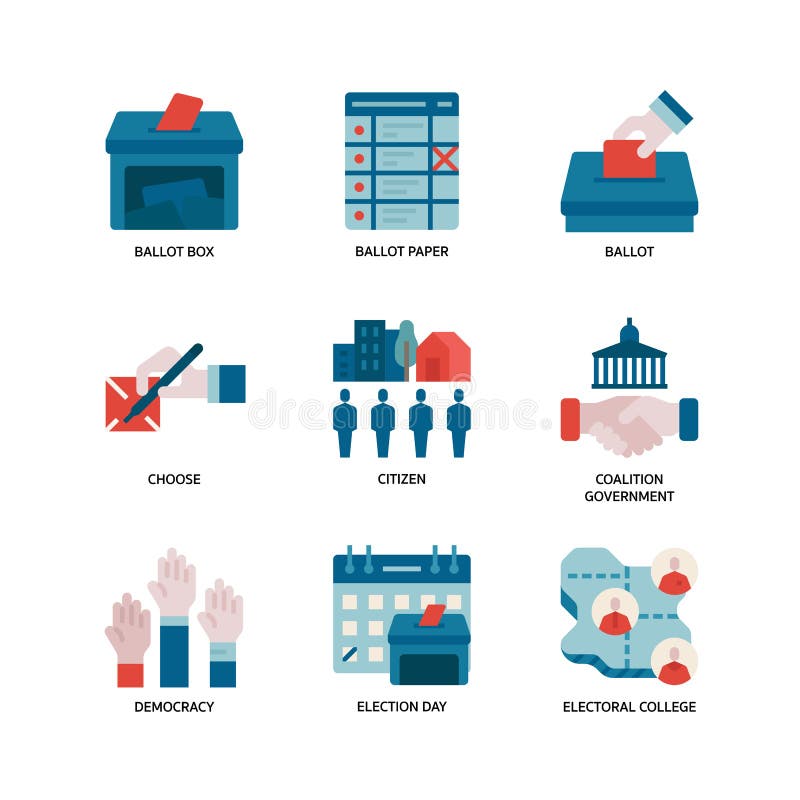 Election icons set stock vector. Illustration of government - 205759041
