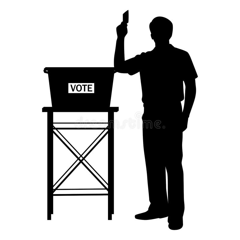 Election Man Silhouette Vector on White Stock Vector - Illustration of ...